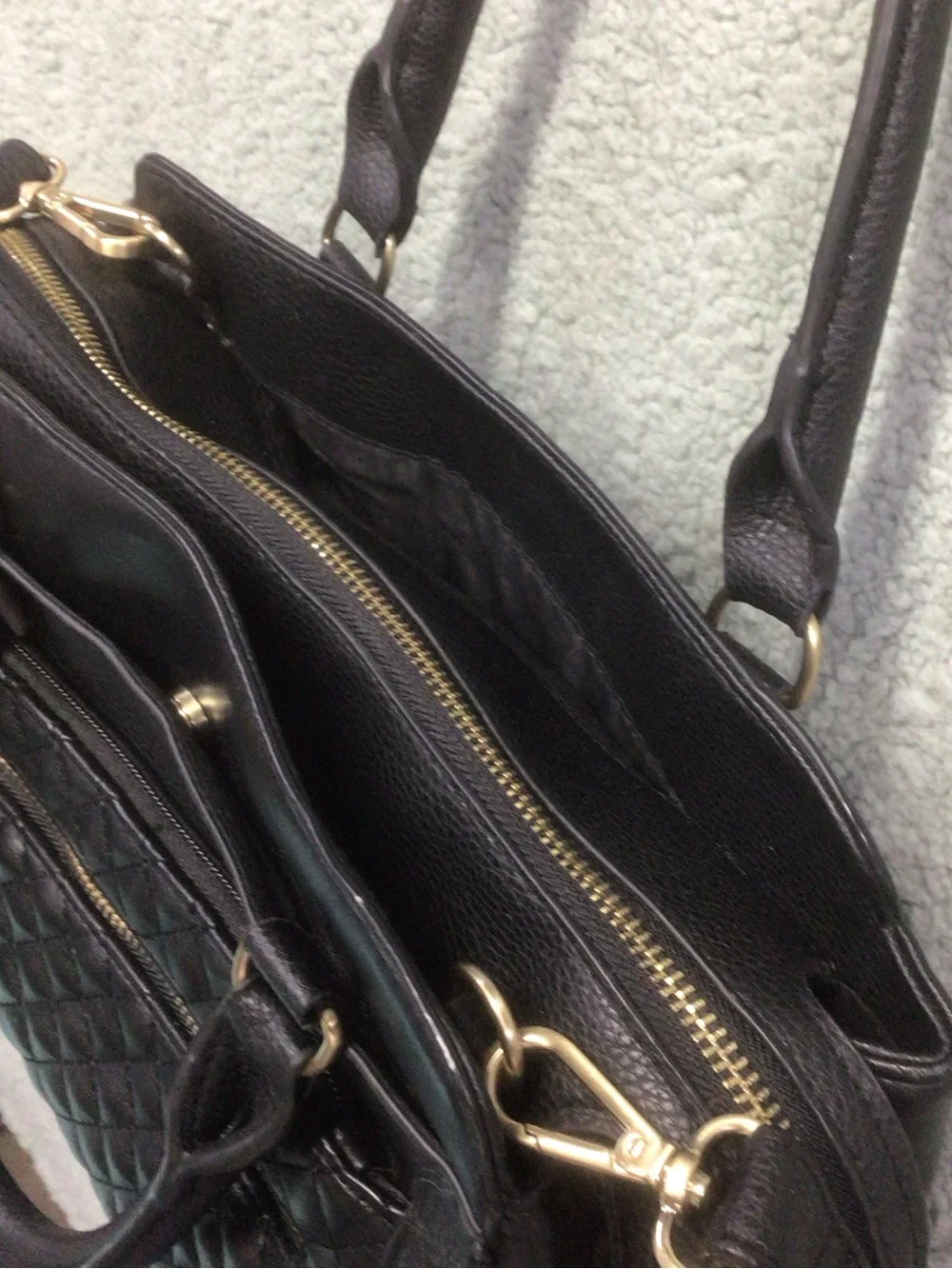 Source Unknown | Bags | Elegant Vintage Black Leather Satchel Purse ...